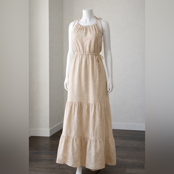 Joie | Dresses | Joie Linen Blend Maxi Dress Cream Beige | Poshmark